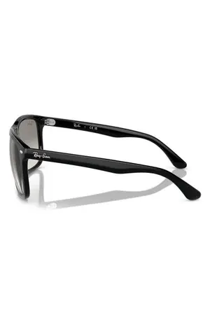 Ray-ban 60mm Gradient Square Sunglasses - Black/clear Gradient Grey