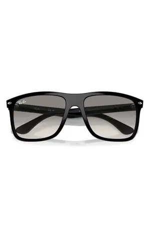 Ray-ban 60mm Gradient Square Sunglasses - Black/clear Gradient Grey