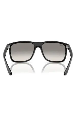 Ray-ban 60mm Gradient Square Sunglasses - Black/clear Gradient Grey