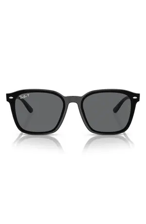 Ray-ban Oversized Square Polarized Sunglasses - Black/dark Grey Polar