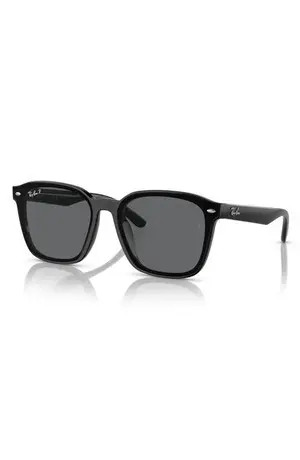 Ray-ban Oversized Square Polarized Sunglasses - Black/dark Grey Polar