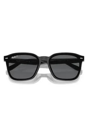 Ray-ban Oversized Square Polarized Sunglasses - Black/dark Grey Polar