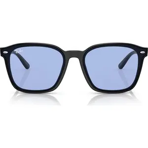 Ray-ban 66mm Square Sunglasses Black /blue