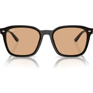 Ray-ban 66mm Square Sunglasses Black /brown