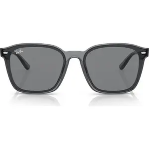 Ray-ban 66mm Square Sunglasses - Transparent Grey /dark Grey