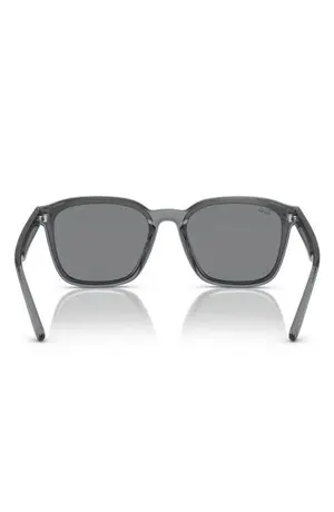 Ray-ban 66mm Square Sunglasses - Transparent Grey /dark Grey