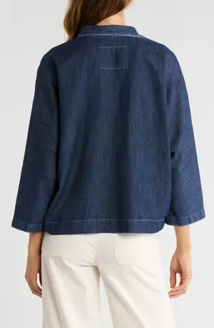 Frank & Eileen Denim Popover Top