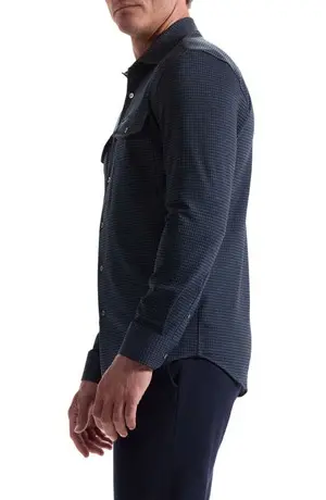 Bugatchi Knit Button-up Shirt - Navy