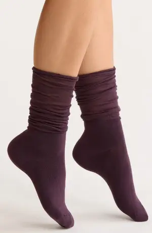 Nordstrom Lightweight Slouchy Wool-blend Knee High Socks - Purple Plum