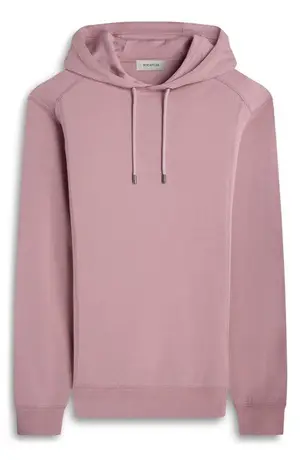 Bugatchi Textured Piqué Knit Hoodie - Wood Rose