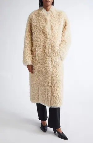 STAND STUDIO Carolina Faux Shearling Coat - Off White