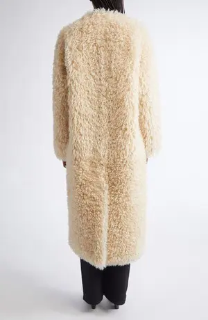 STAND STUDIO Carolina Faux Shearling Coat - Off White