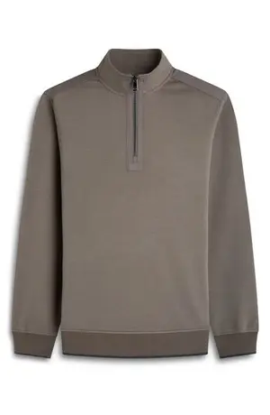 Bugatchi Soft Touch Quarter Zip Pullover - Walnut