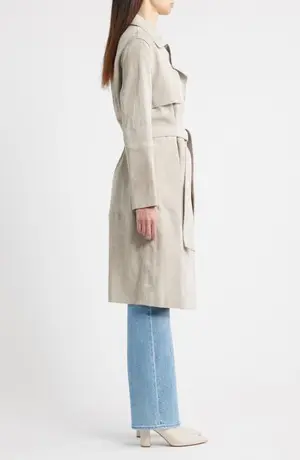 Fleurette Sylvie Suede Wrap Trench Coat