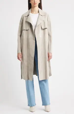 Fleurette Sylvie Suede Wrap Trench Coat