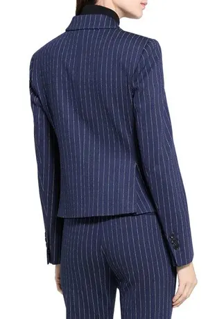 Theory Metallic Pinstripe Fitted Jacket