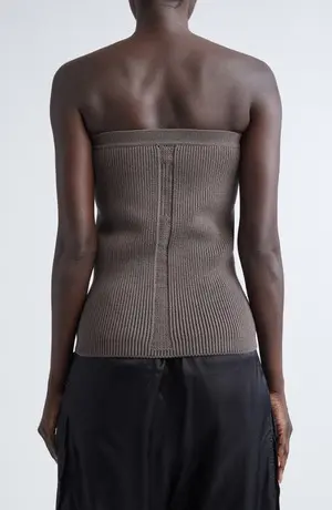 Rick Owens Rib Virgin Wool Blend Tube Top - Darkdust
