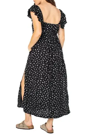 Roxy Bohemian Nights Floral Maxi Dress - Anthracite