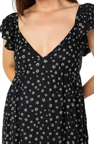 Roxy Bohemian Nights Floral Maxi Dress - Anthracite