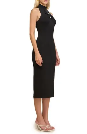 Cult Gaia Collin Sleeveless Mock Neck Knit Midi Dress