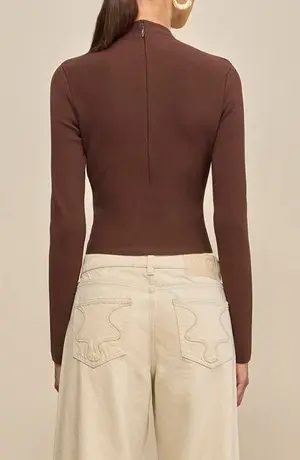 Cult Gaia Elisabetta Cutout Mock Neck Knit Top