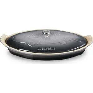 LE CREUSET Heritage Covered Stoneware Fish Baker Oyster