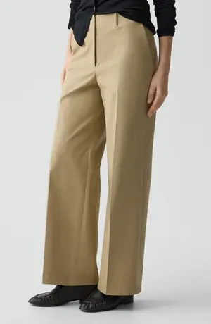 Theory Stretch Cotton Wide-leg Pants