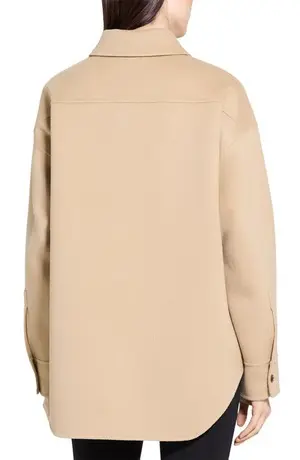Theory Wool & Cashmere Shirt Jacket - New Camel
