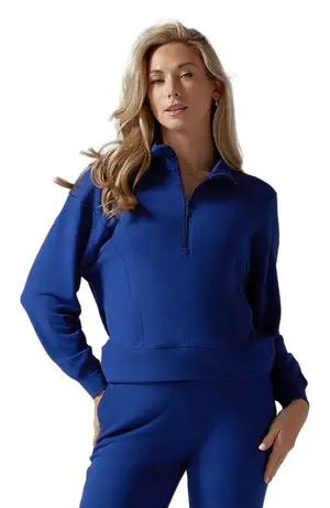 TAVI 3/4 Zip Cozy Fleece Pullover - Deep Navy