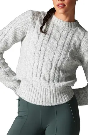 TAVI Classic Cable Knit Sweater - Fog