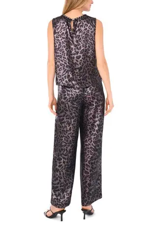 Vince Camuto Leopard Print Satin Tank