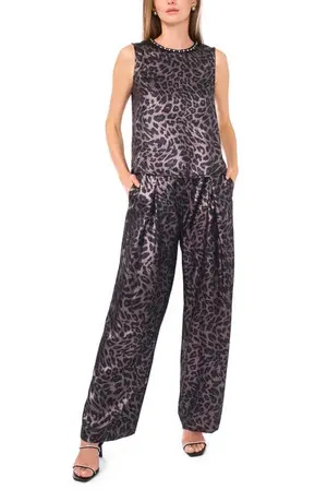 Vince Camuto Leopard Print Satin Tank