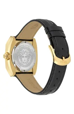 Versace Antares Leather Strap Watch