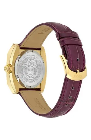 Versace Antares Leather Strap Watch