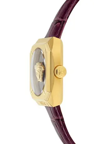 Versace Antares Leather Strap Watch