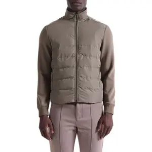Bugatchi Soft Touch Quilted Zip-up Bomber Jacket - Walnut