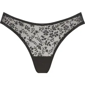 CUUP Bikini Bottom With Botanical Lace Black