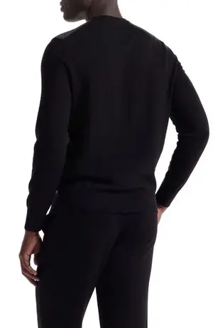 Bugatchi Diamond Merino Wool Sweater - Black