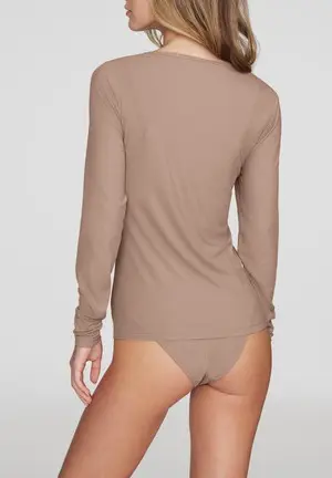 CUUP The Button Long Sleeve - Taupe