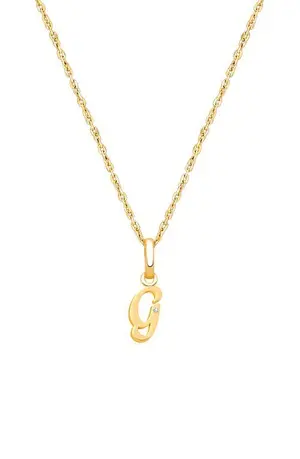 TINY BLESSINGS 14k Gold Diamond Initial Necklace - 14k Gold - G