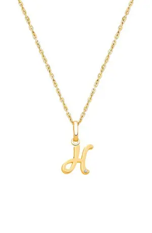 TINY BLESSINGS 14k Gold Diamond Initial Necklace - 14k Gold - H
