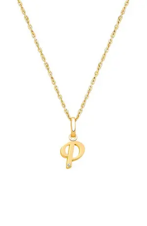 TINY BLESSINGS 14k Gold Diamond Initial Necklace - 14k Gold - P