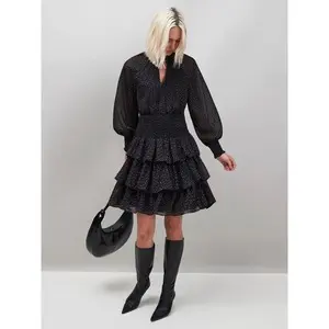 RO&ZO Dash Print Tiered Mini Dress