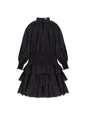 RO&ZO Dash Print Tiered Mini Dress