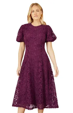 YUMI Stretch Lace Midi Dress