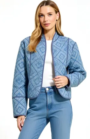 MODENAIRE Quilted Jacket With Piped Trim