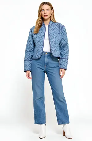 MODENAIRE Quilted Jacket With Piped Trim