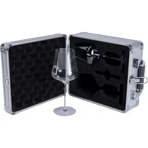 VINGARDEVALISE Vinglas 2-stem Wine Glass Case - Silver