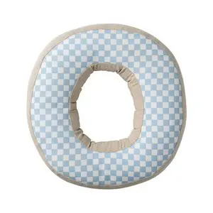 STORIED HOME Patterned Cotton O Pillow - Sky Blue