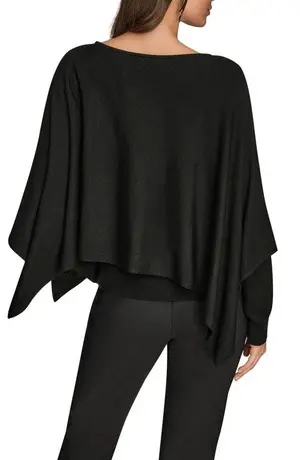 Donna Karan New York Cape Overlay Sweater - Black